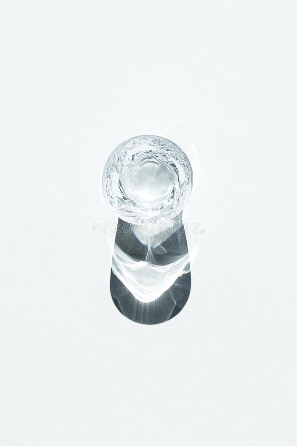 Top View of Cool Vodka in Glass with Shadow Stock Image - Image of copy ...