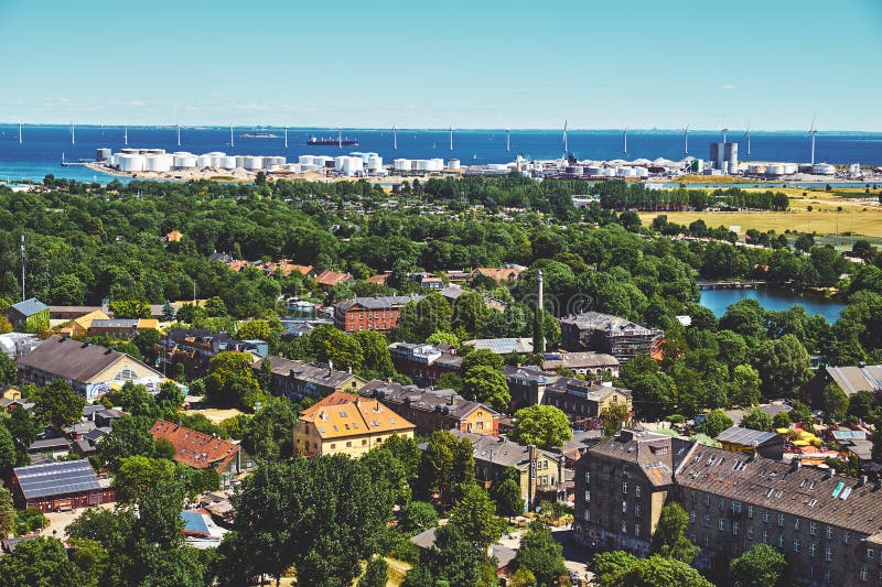 Top view of Copenhagen. stock image. Image of scandinavian - 145795903