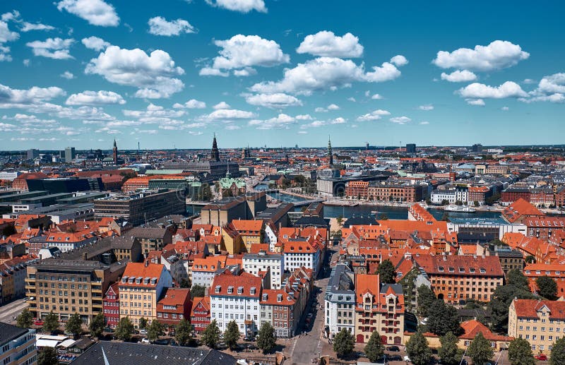 Top view of Copenhagen stock image. Image of canal, denmark - 155733229