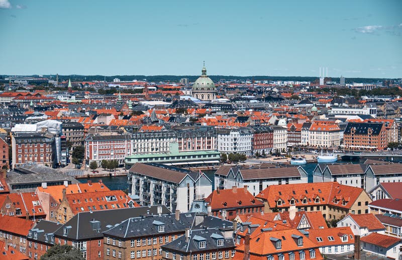 Top view of Copenhagen stock image. Image of famous - 206503441