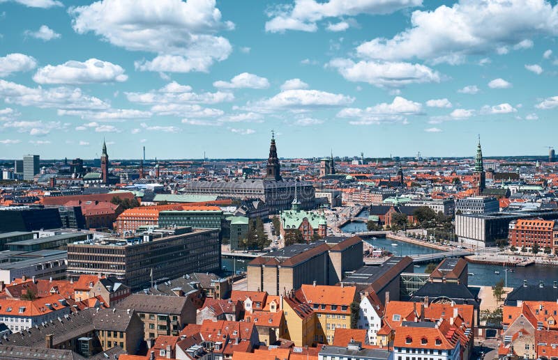 Top view of Copenhagen stock image. Image of aerial - 206503663