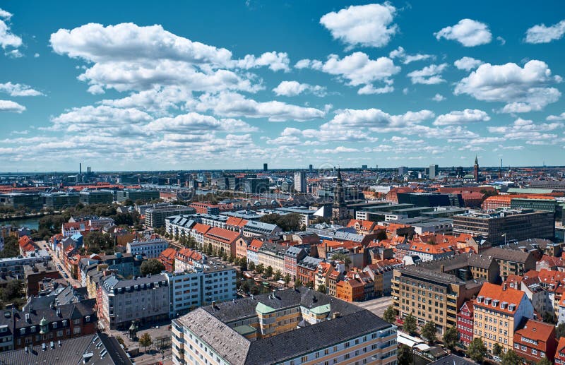 Top view of Copenhagen stock image. Image of downtown - 206503685