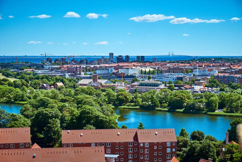 Top view of Copenhagen. stock image. Image of panoramic - 146465047