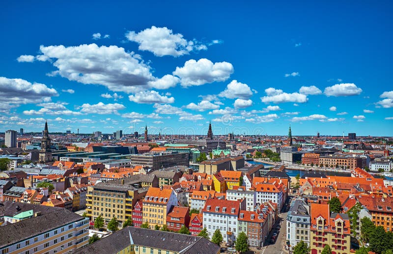 Top view of Copenhagen. stock image. Image of center - 146465183