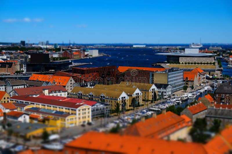 Top view of Copenhagen. stock photo. Image of cityscape - 145774976