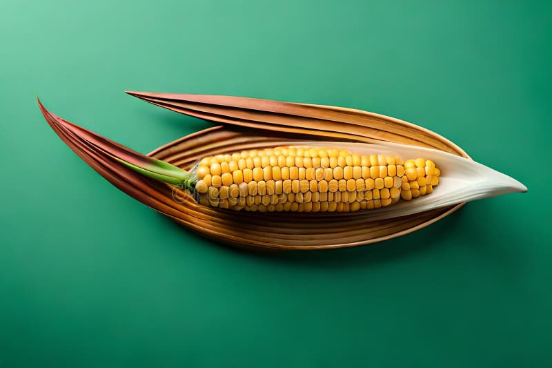 Top View of Corn on Pastel Color Background. Flat Lay Stock ...
