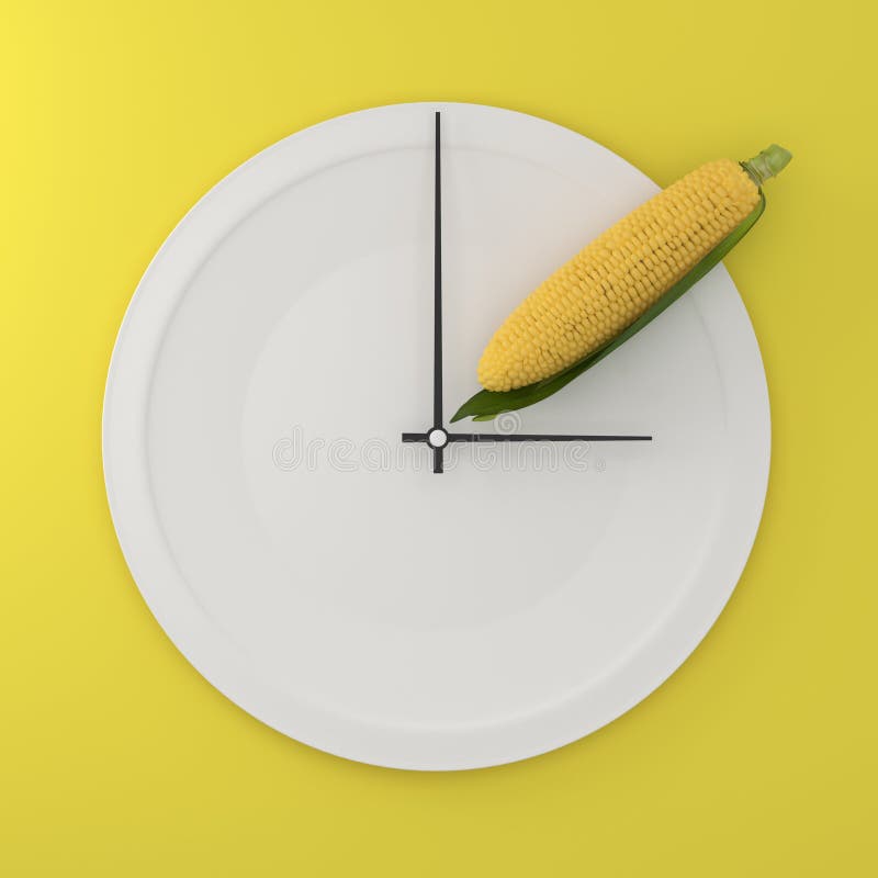 With Clock Corn Tamales Shape on the Cartoon Stock Vector ...