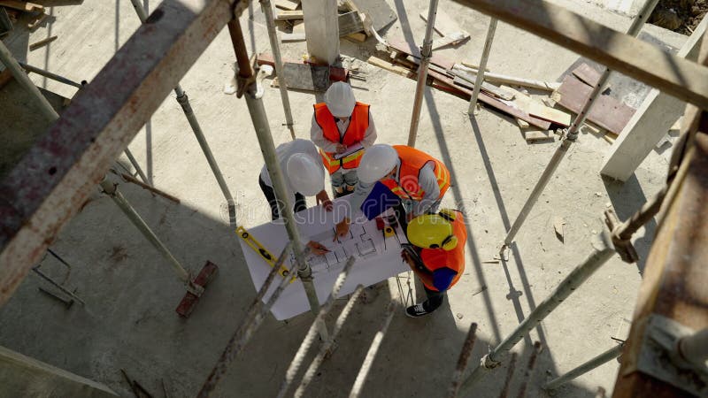 Top View Corner, Civil Engineering Team Along with the Architect and ...