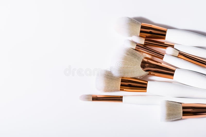 Top View of Cosmetic Brushes Set Stock Image - Image of cosmetic ...