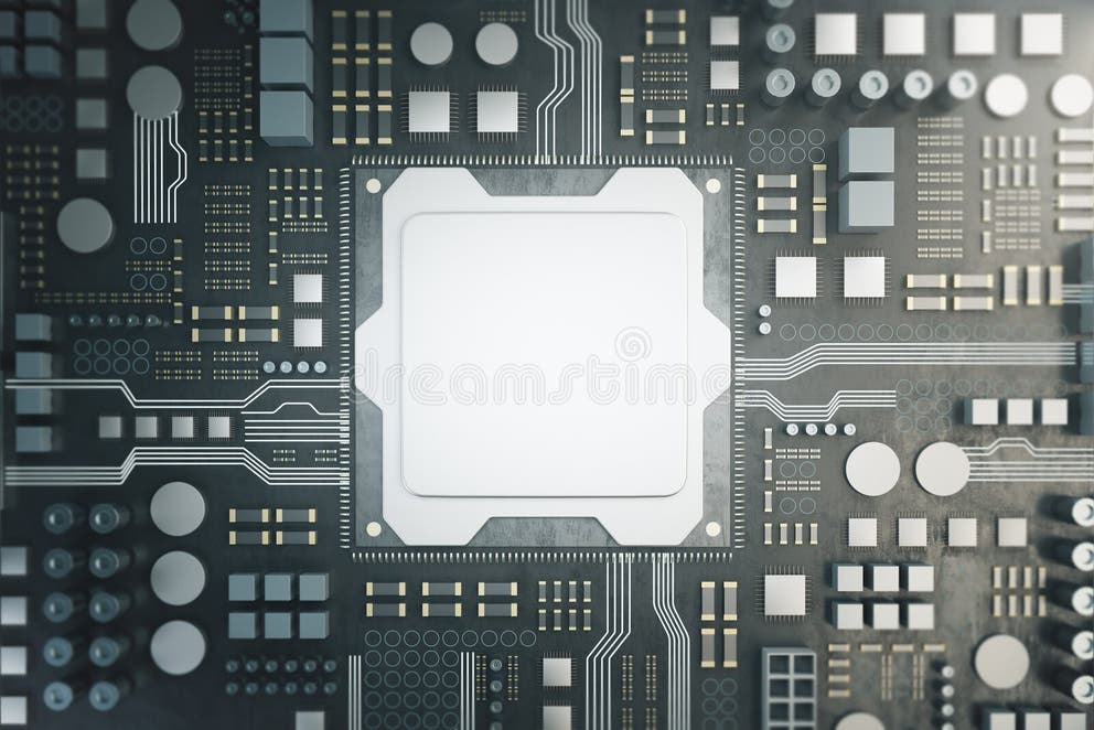 Top View of Cpu on a Motherboard Stock Illustration - Illustration of ...