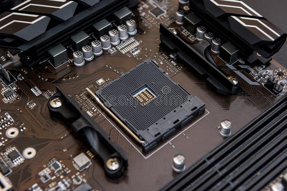 Top View at Cpu of Motherboard of Personal Computer Stock Photo - Image ...