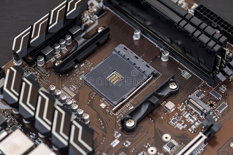 Top View at Cpu of Motherboard of Personal Computer Stock Photo - Image ...