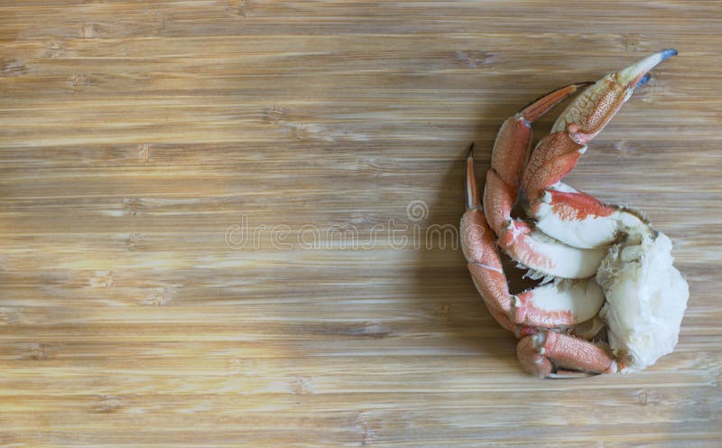 Top View of Crab Leg Seafood on Wood Background Stock Image - Image of ...