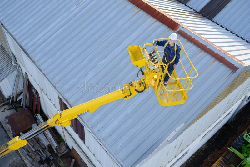 Top View Crane Operator Working Stock Image - Image of craine, cabin ...