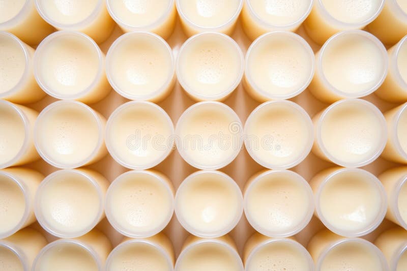 Top View of Cream Sample Tubes in a Row Stock Photo - Image of cream ...