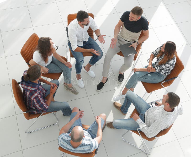 Creative Team Sitting in Class for Team Building Stock Photo - Image of ...