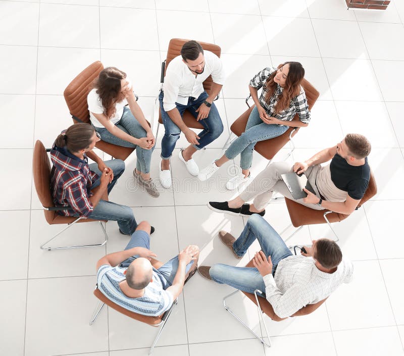 Creative Team Sitting in Class for Team Building Stock Photo - Image of ...