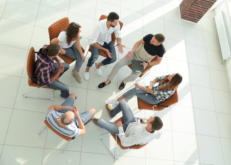 Creative Team Sitting in Class for Team Building Stock Image - Image of ...