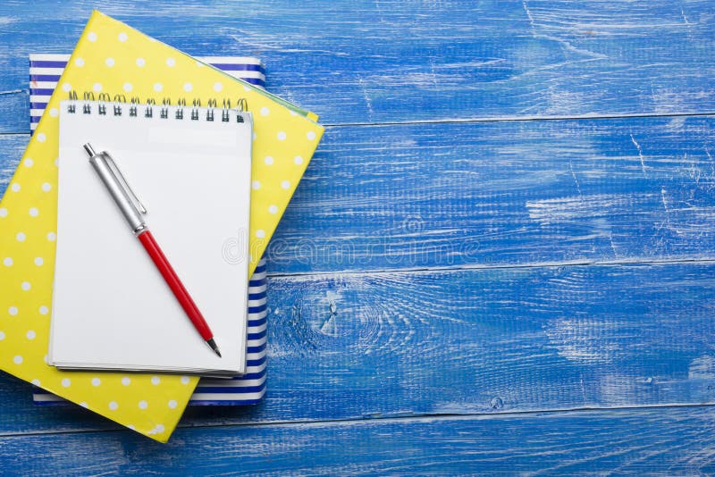 Top View of Creative Writing Concept with Pencils, Book, Notepad on ...