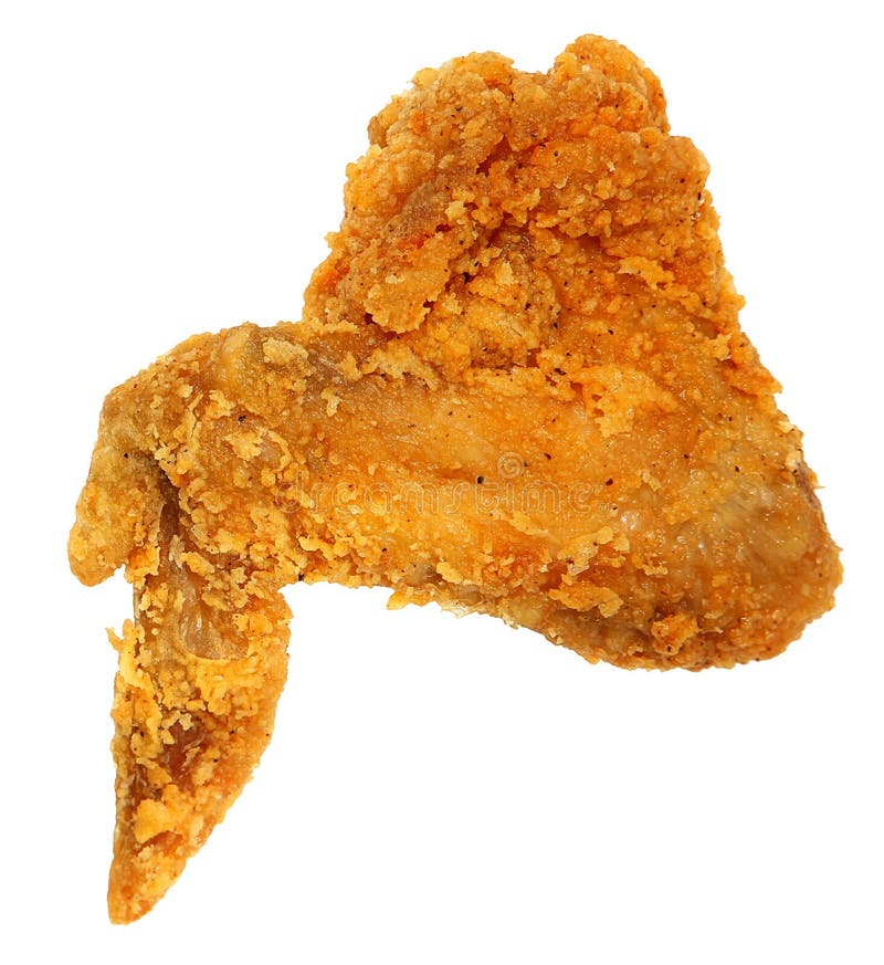 Top View Crispy Fried Chicken Wing Isolated Over White Stock Image ...