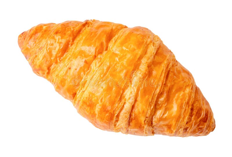 Top View of Croissant or French Bread Isolated on White Background with ...