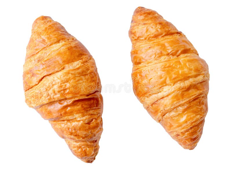 Top View of Croissant Set Isolated on White Background with Clipping ...