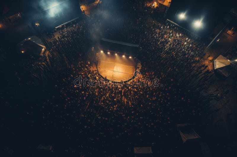 Top View of Crowd of People Watching Concert, Crowd in Open Air Concert ...