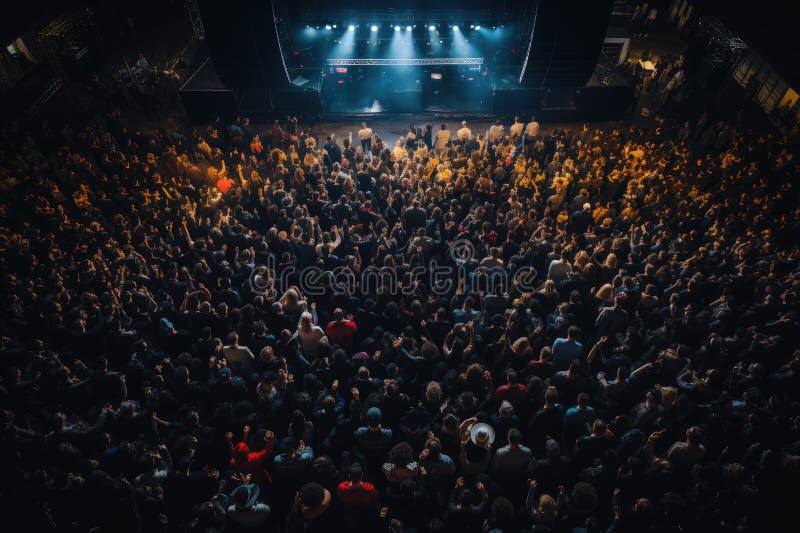 Top View of Crowd of People Watching Concert, Crowd in Open Air Concert ...