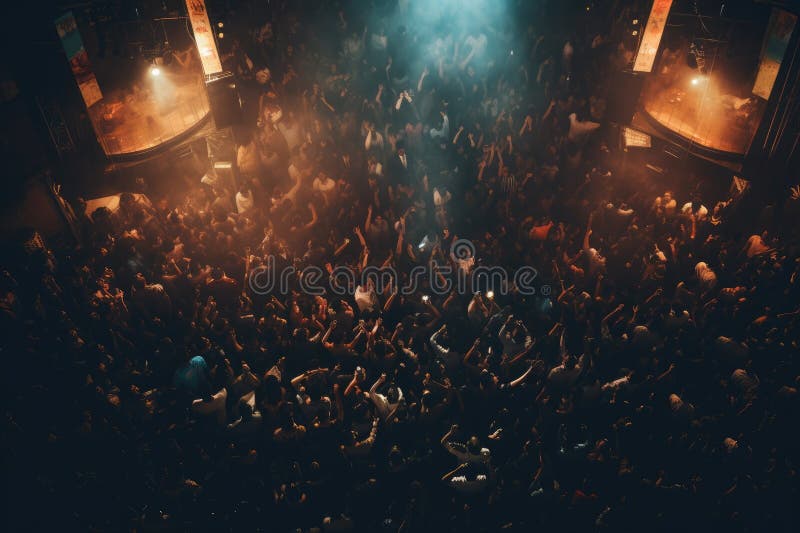 Top View of Crowd of People Watching Concert, Crowd in Open Air Concert ...