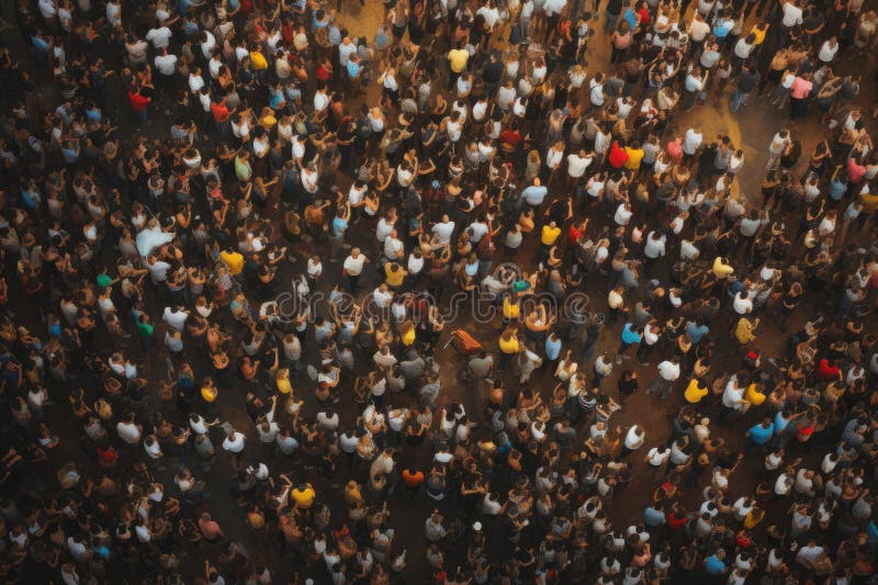 Top View of Crowd of People Watching Concert, Crowd in Open Air Concert ...