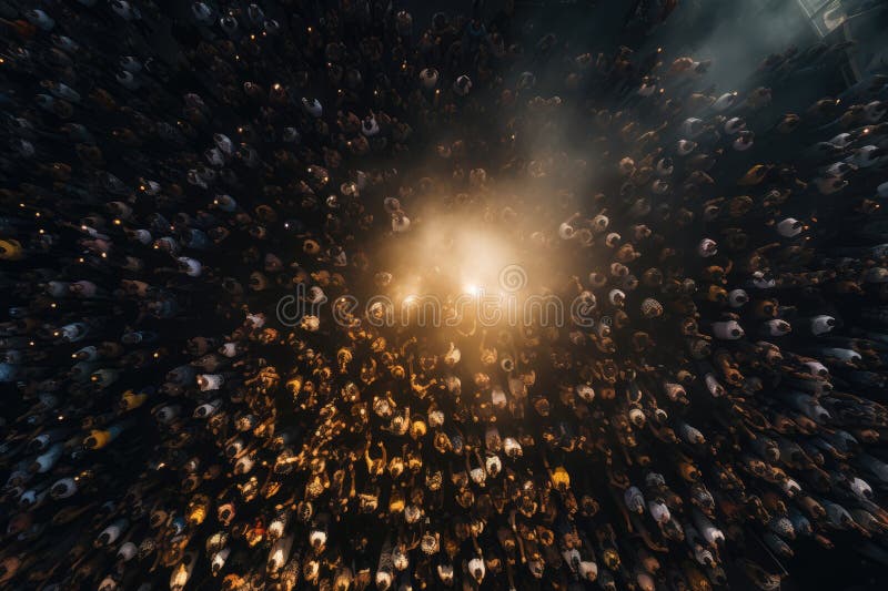 Top View of Crowd of People Watching Concert, Crowd in Open Air Concert ...