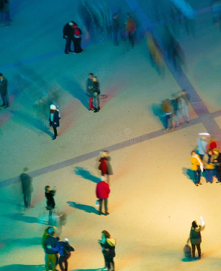 Top view of crowded square stock image. Image of crowd - 93587317