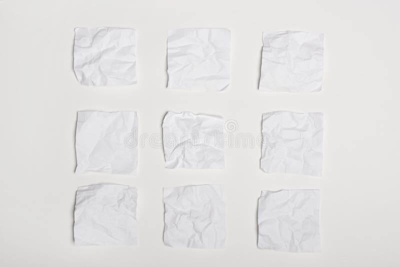 Top View of Crumpled White Note Papers Stock Image - Image of white ...