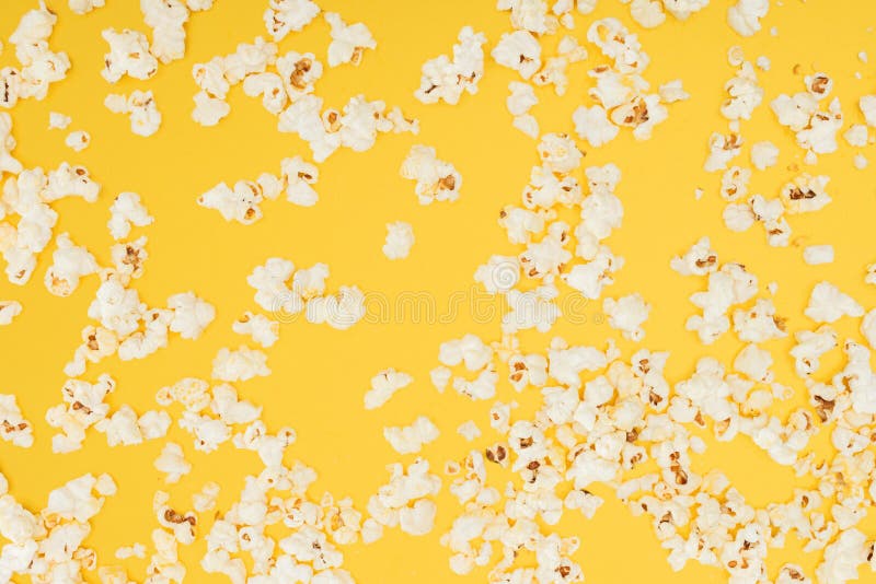 Top View of Crunchy Scattered Popcorn Isolated Stock Image - Image of ...