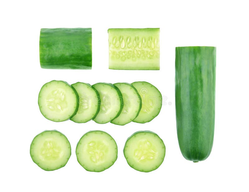 Top View of Cucumber Isolated on White Background Stock Image - Image ...