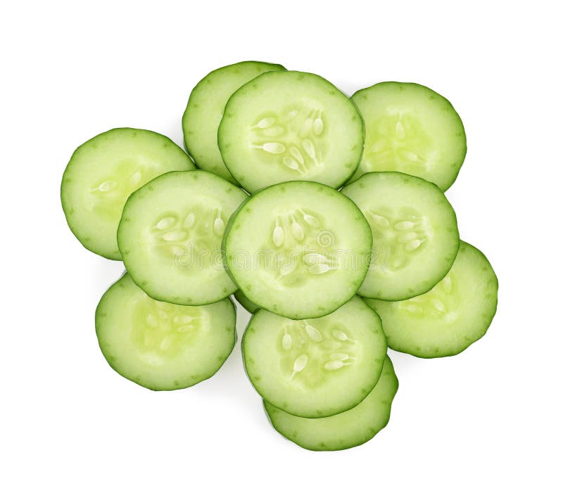 Top View of Cucumber Isolated on White Background Stock Image - Image ...