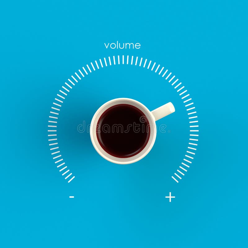 Top View of a Cup of Coffee in the Form of Volume Control Isolated on ...