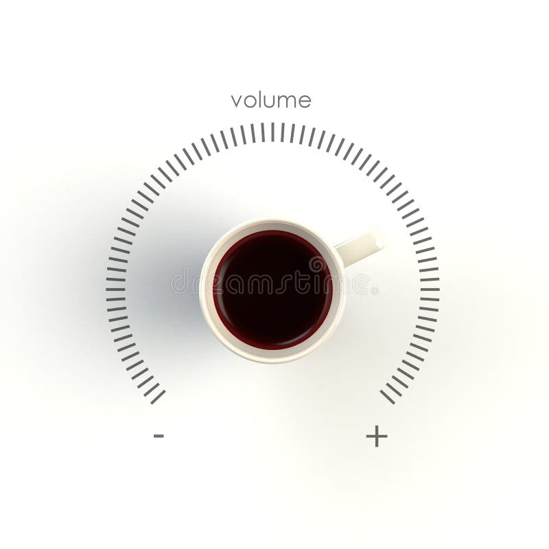 Top View of a Cup of Coffee in the Form of Volume Control Isolated on ...