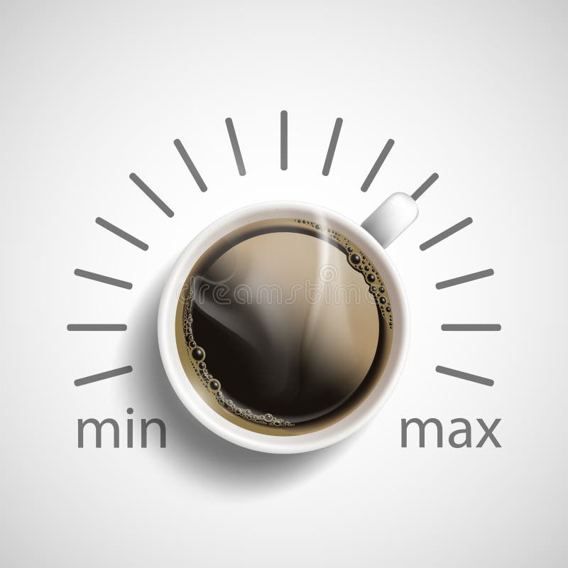 Top View of a Cup of Coffee with a Volume Control Scale Stock Vector ...