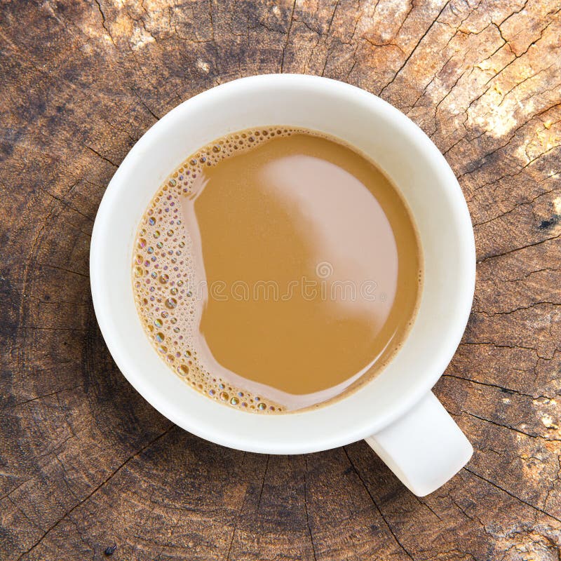 Top View of Cup of Coffee Isolated on White Background Stock Image ...