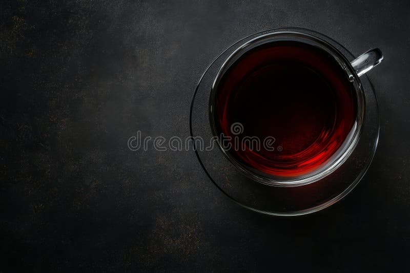 Top View of a Cup of Tea on a Dark Background a Simple yet Elegant ...