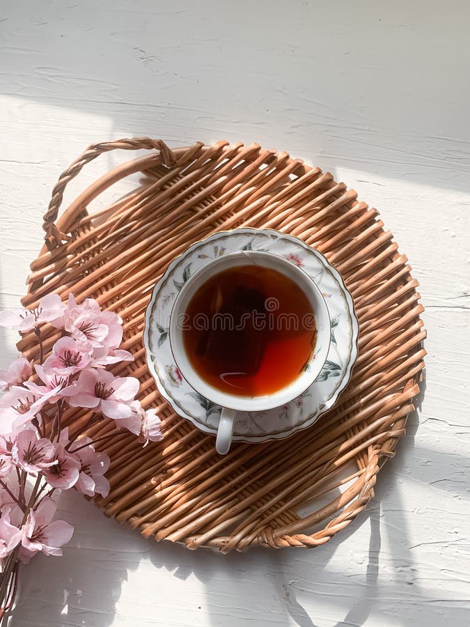 Top View of a Cup of Tea with Some Shadow. Stock Photo - Image of ...