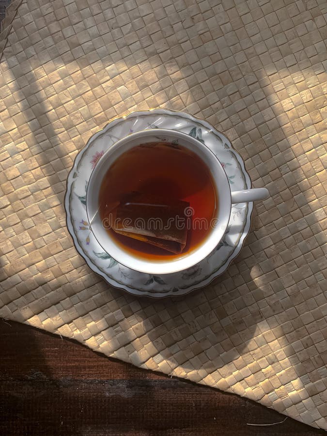 Top View of a Cup of Tea with Some Shadow. Stock Photo - Image of ...