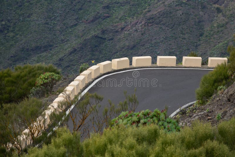 Empty Curve in Mountain Road, Top View Stock Image - Image of hard ...