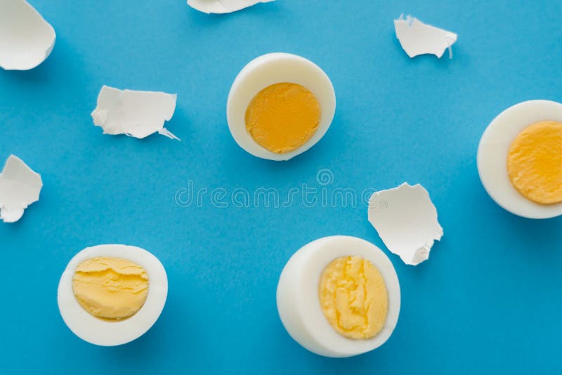 Top View of Cut Boiled Eggs Stock Image - Image of organic, ingredient ...