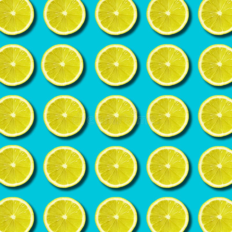 Top View of Cut Slice Ripe Lemon Pattern Stock Illustration ...