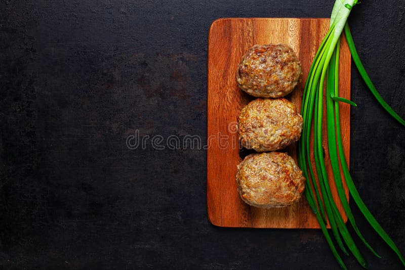 Top View on Cutlets and Green Onion Stock Photo - Image of healthy ...