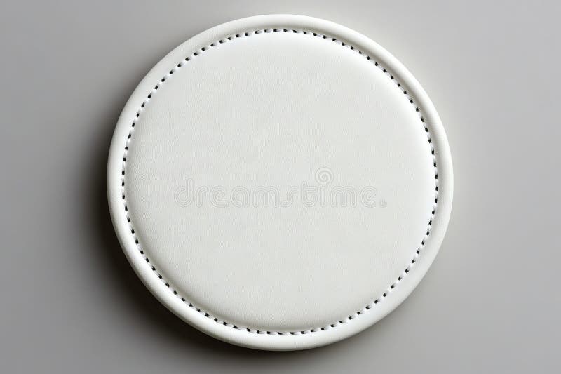 Top View of a 3D Mockup Featuring a Blank White Round Embroidered Patch ...