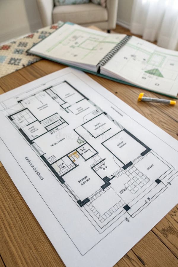 Floor Plan Top View of House Interior Stock Photo - Image of living ...