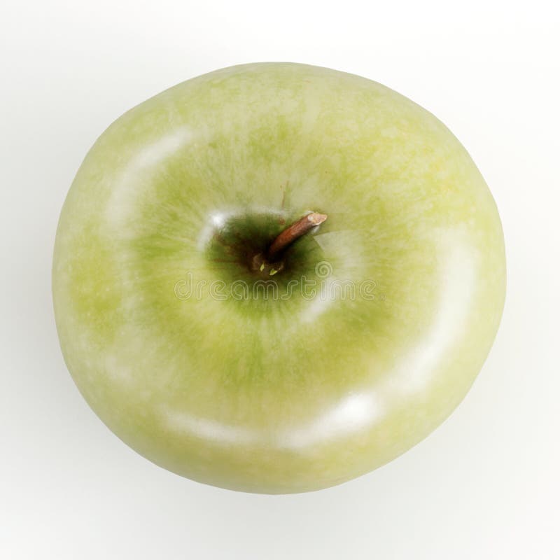 A Top View of a Green Apple, 3d Rendering Stock Illustration ...